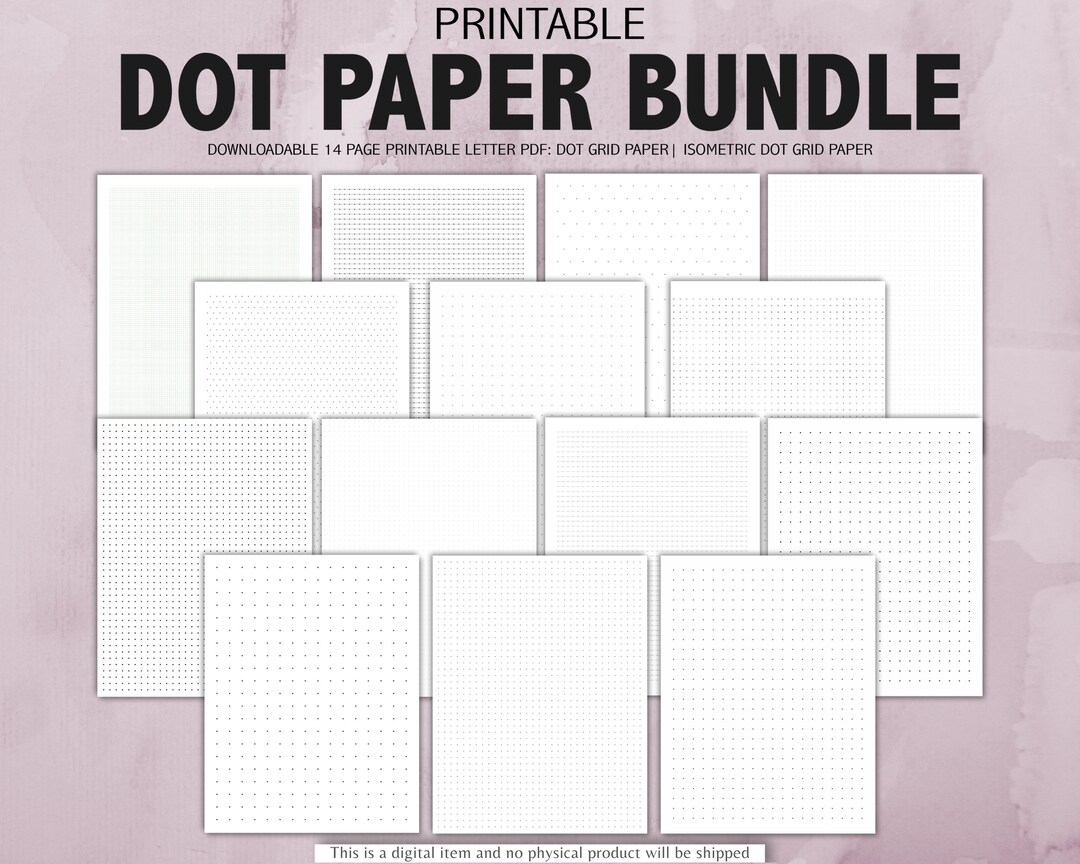 Dot Grid Journal Printable Paper Insert Bundle Isometric Dot Grid Paper ...