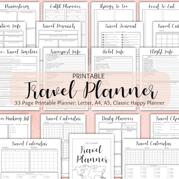 A5 Trip Daily Planner - Etsy UK