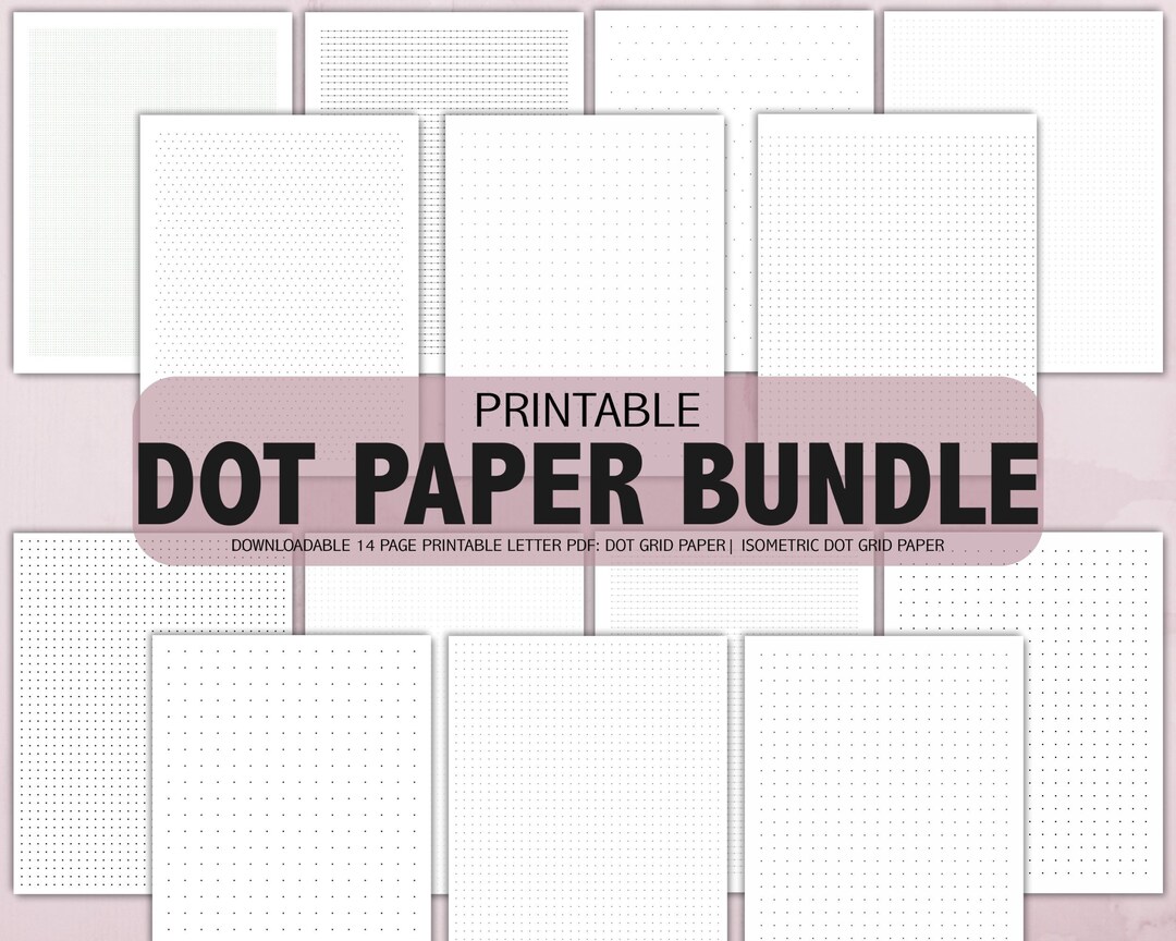Dot Grid Journal Printable Paper Insert Bundle | Isometric Dot Grid ...