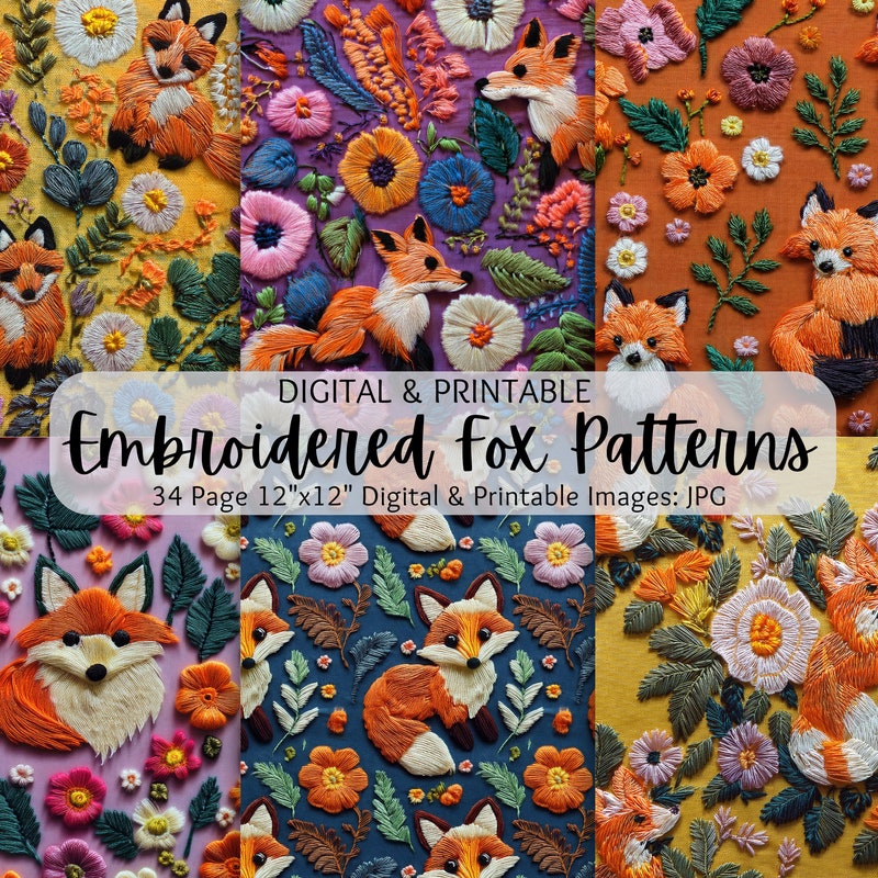 Fox Embroidery Pattern - Etsy
