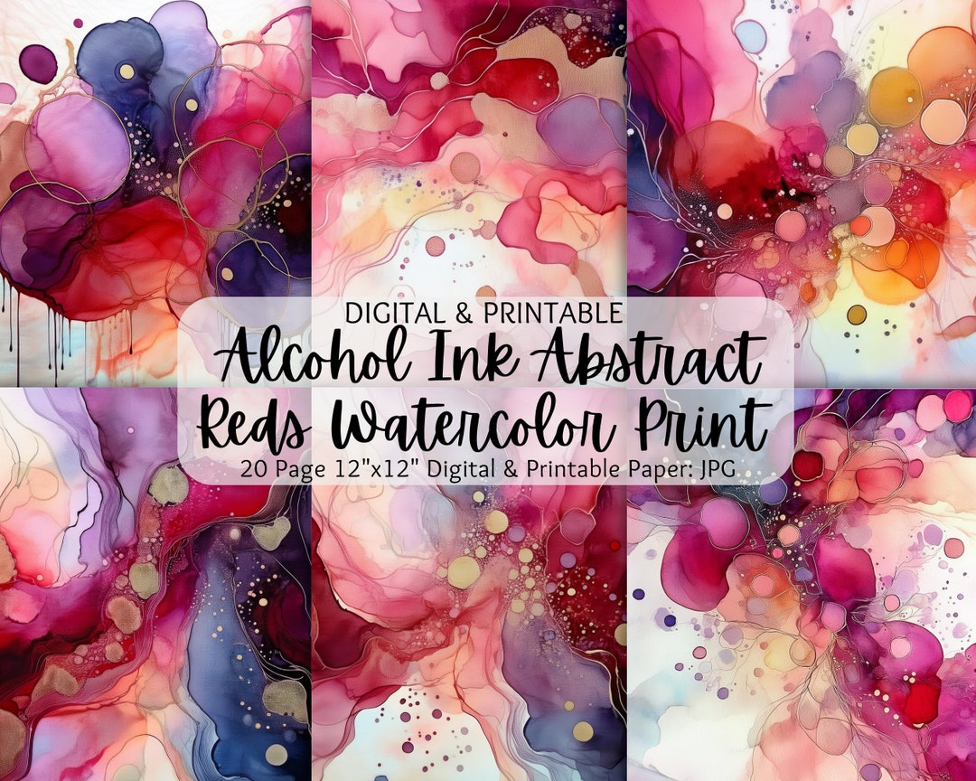 Alcohol Ink Abstract Watercolor | Digital Paper | Commercial Use ...