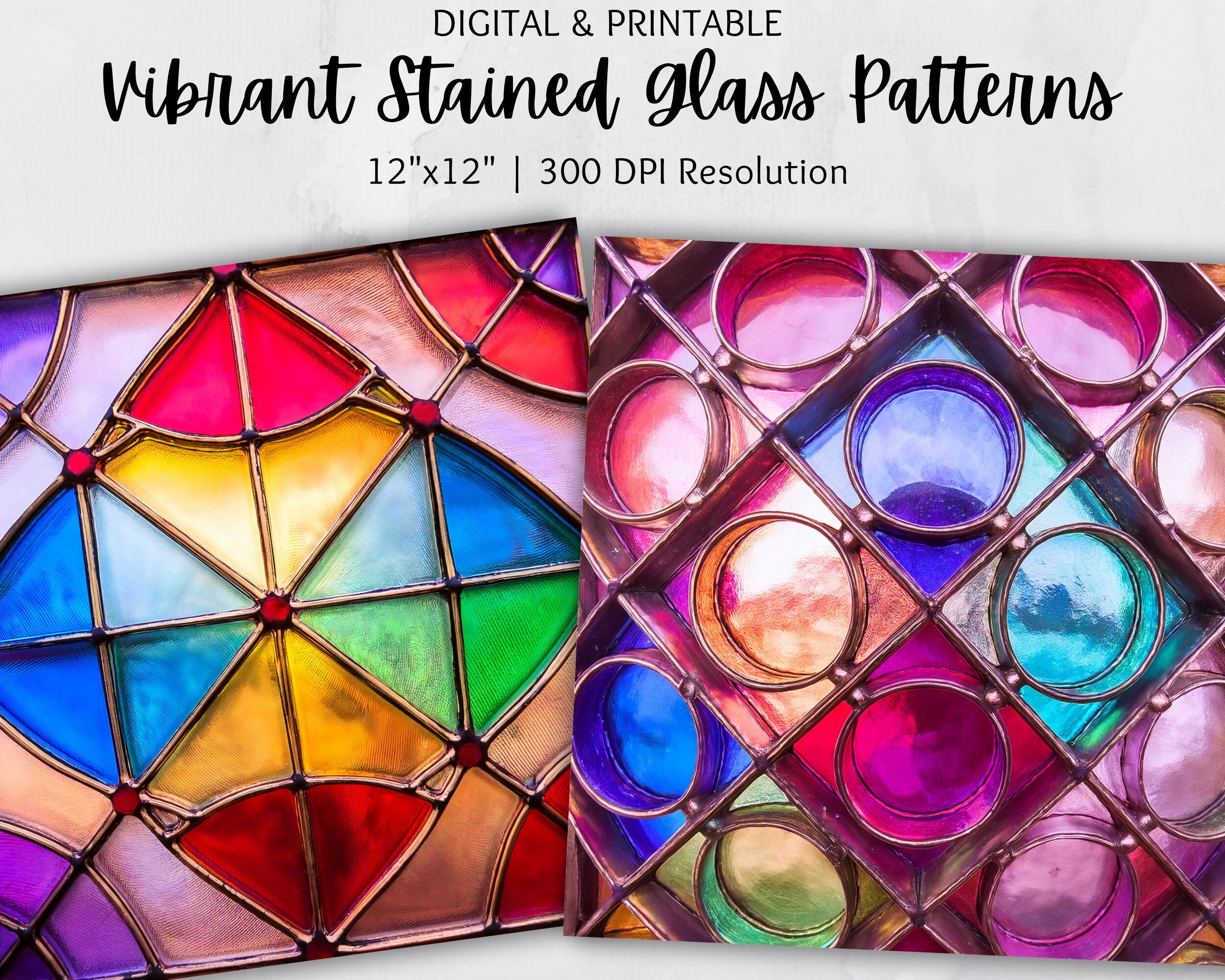 Stained Glass Images | Synthwave Stained Glass Patterns | Seamless ...