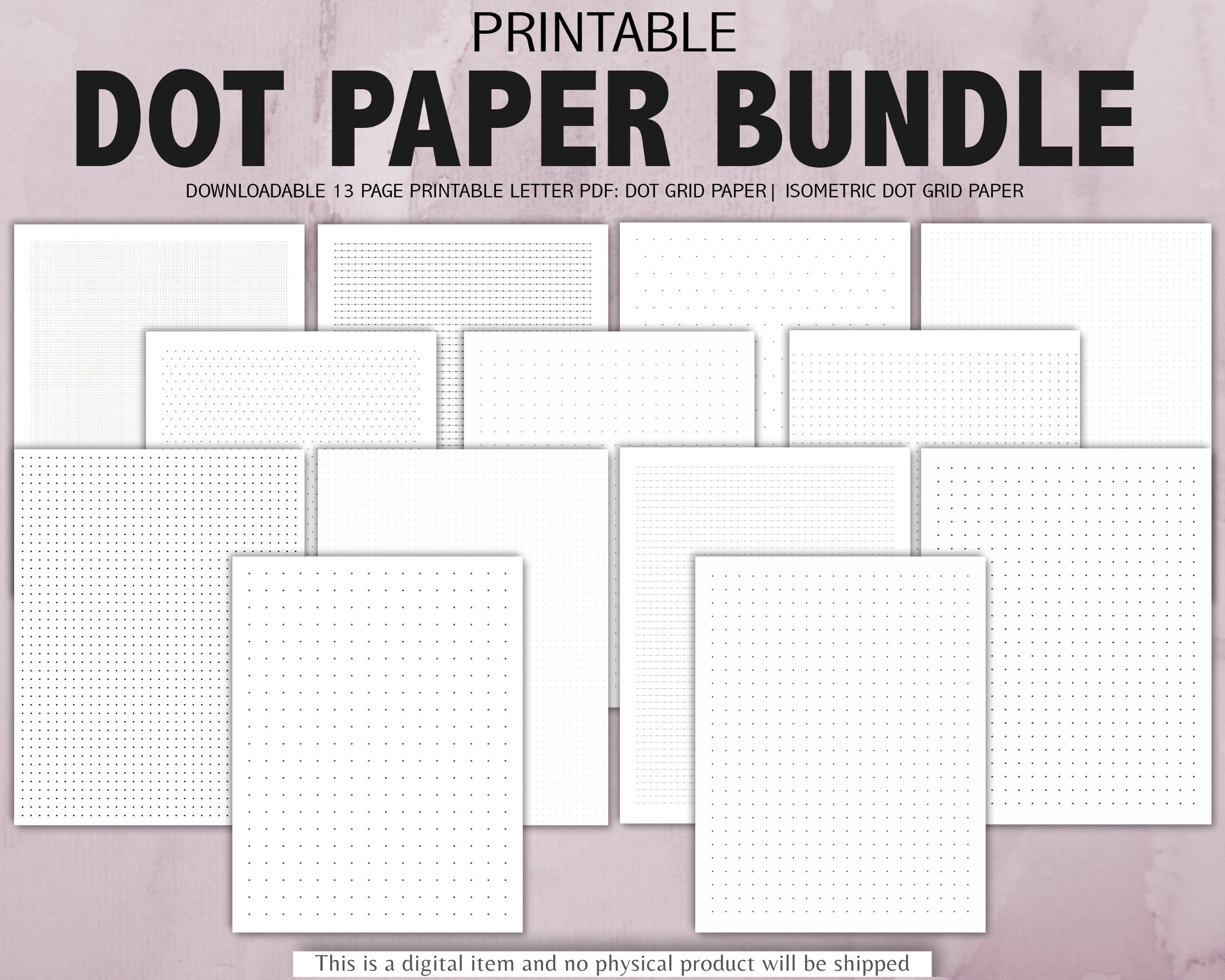 Dot Grid Journal Printable Paper Insert Bundle Isometric Dot | Etsy