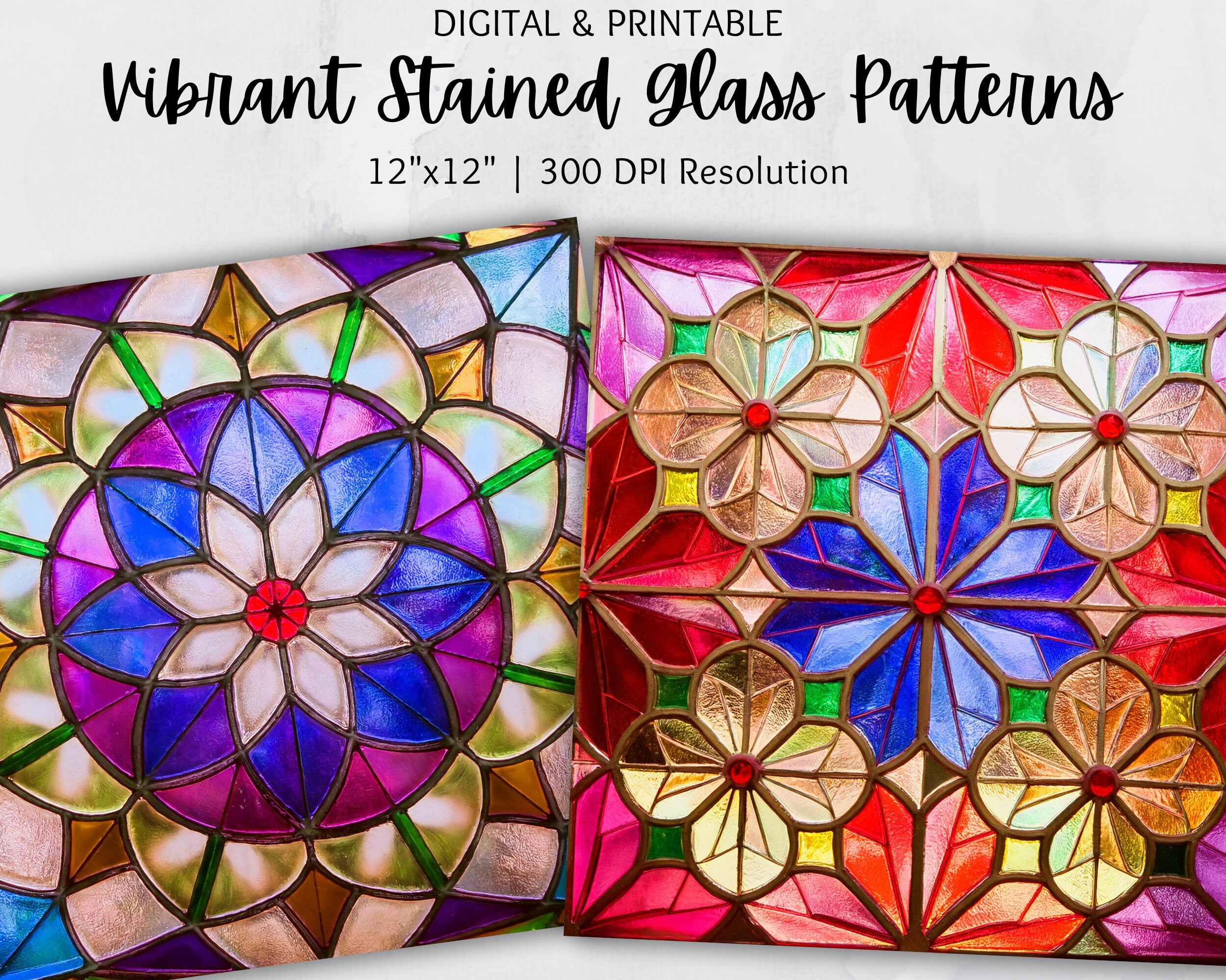 Stained Glass Images | Synthwave Stained Glass Patterns | Seamless ...