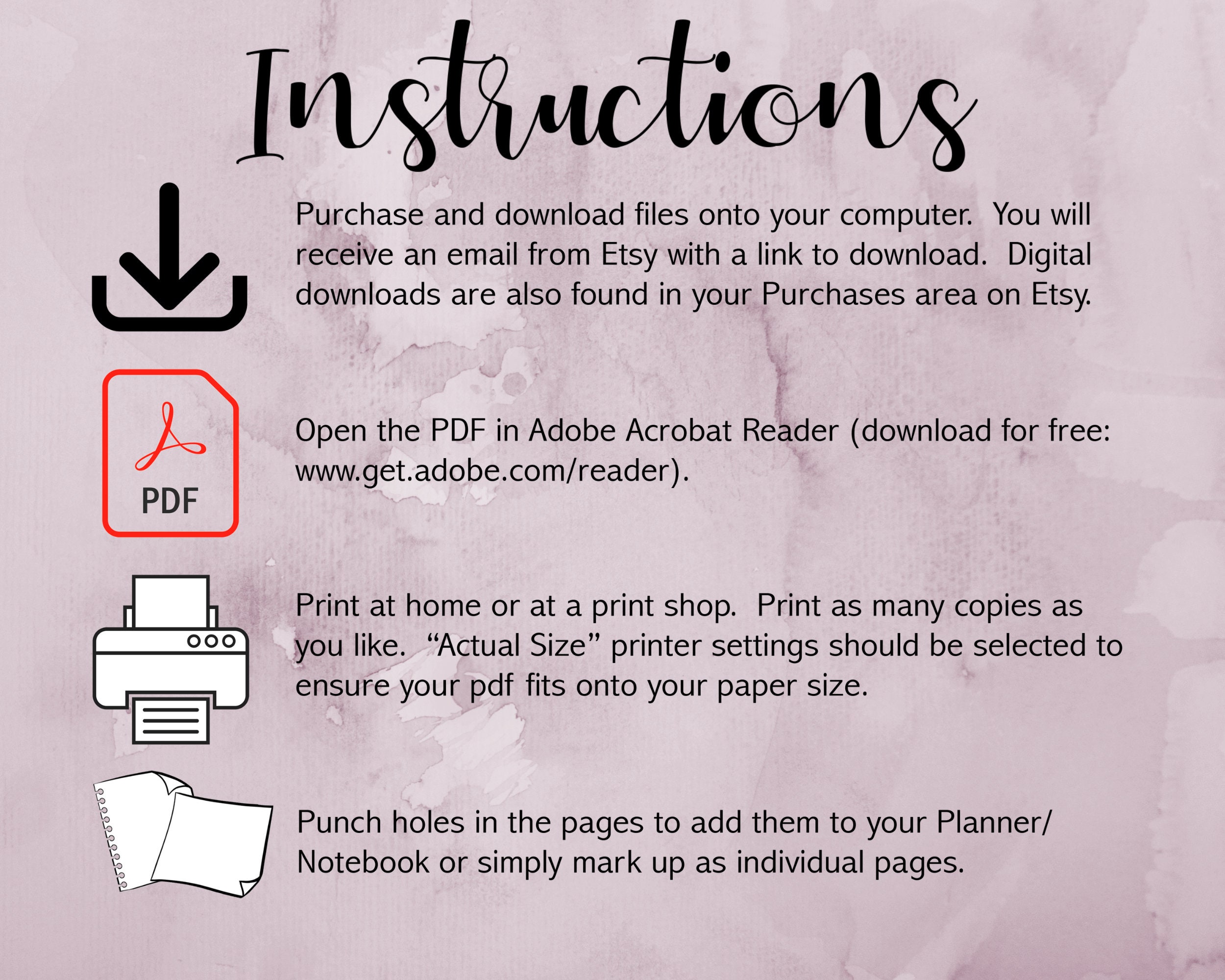 Watercolor Note Taking Journal Printable Paper Insert Bundle - Etsy