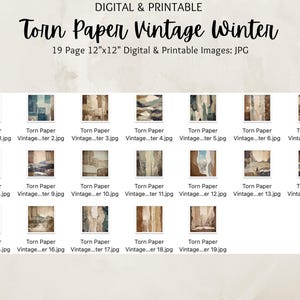 Torn Paper Vintage Winter Collage | Digital | Commercial Use | Abstract ...