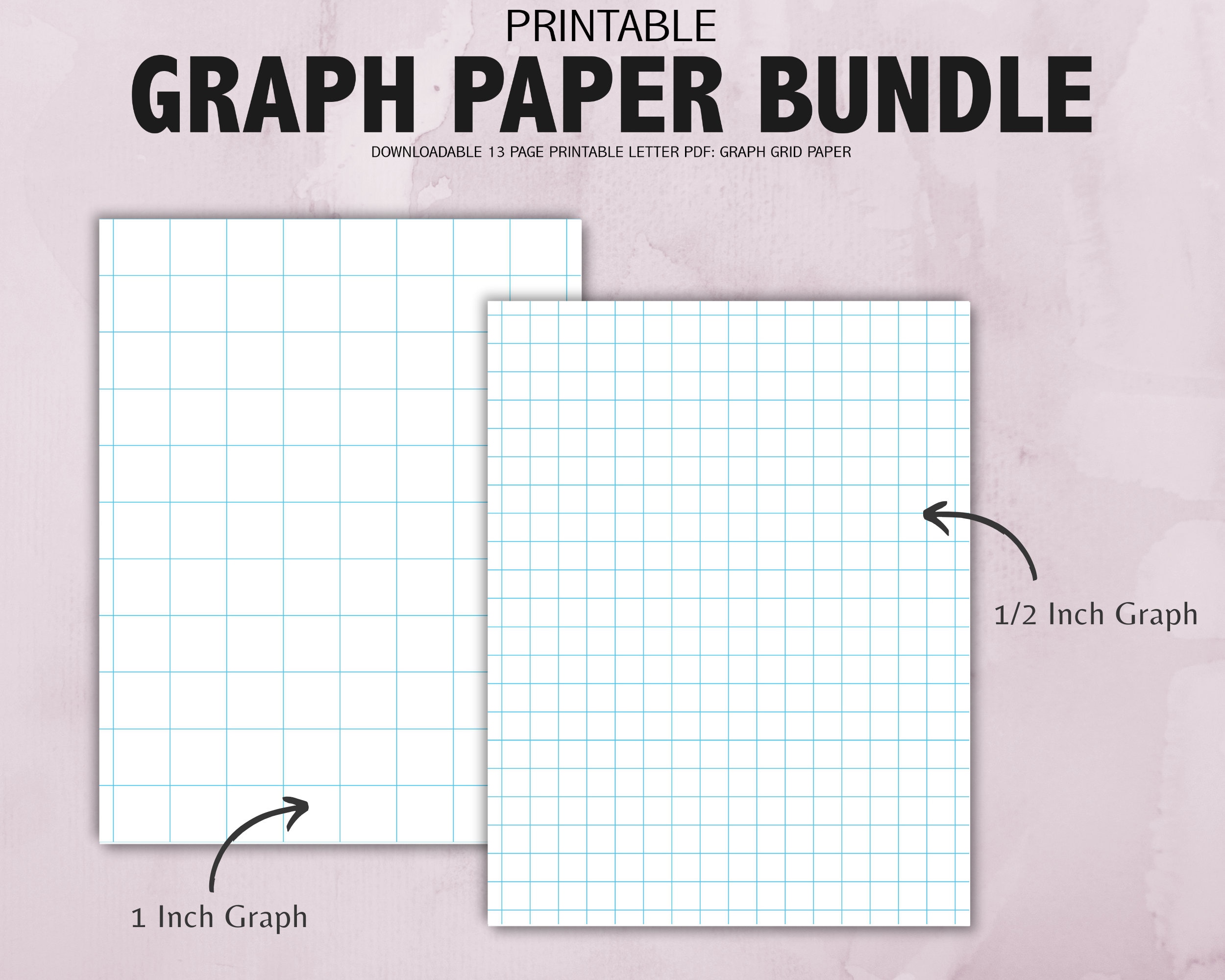 Graph Grid Printable Paper Insert Bundle Engineer Graph Paper Bullet ...