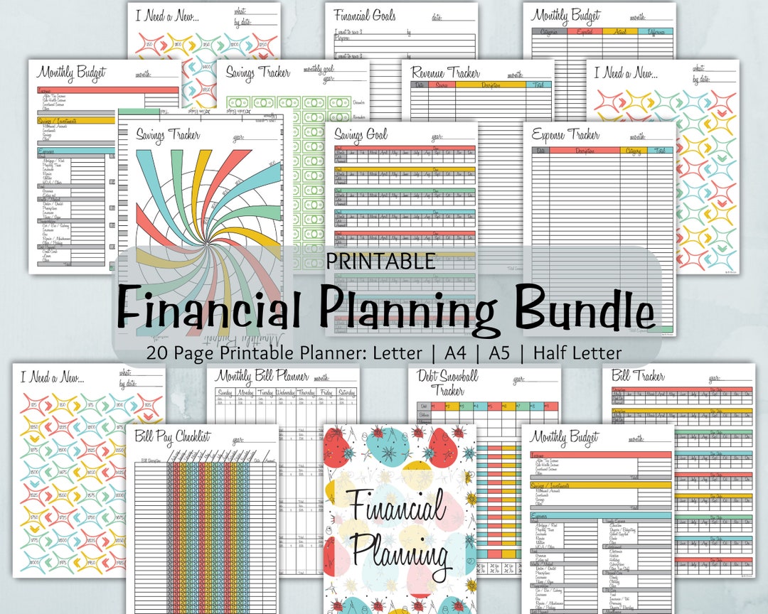 Financial Planner and Savings Tracker Bundle Printable | Budget, Debt ...