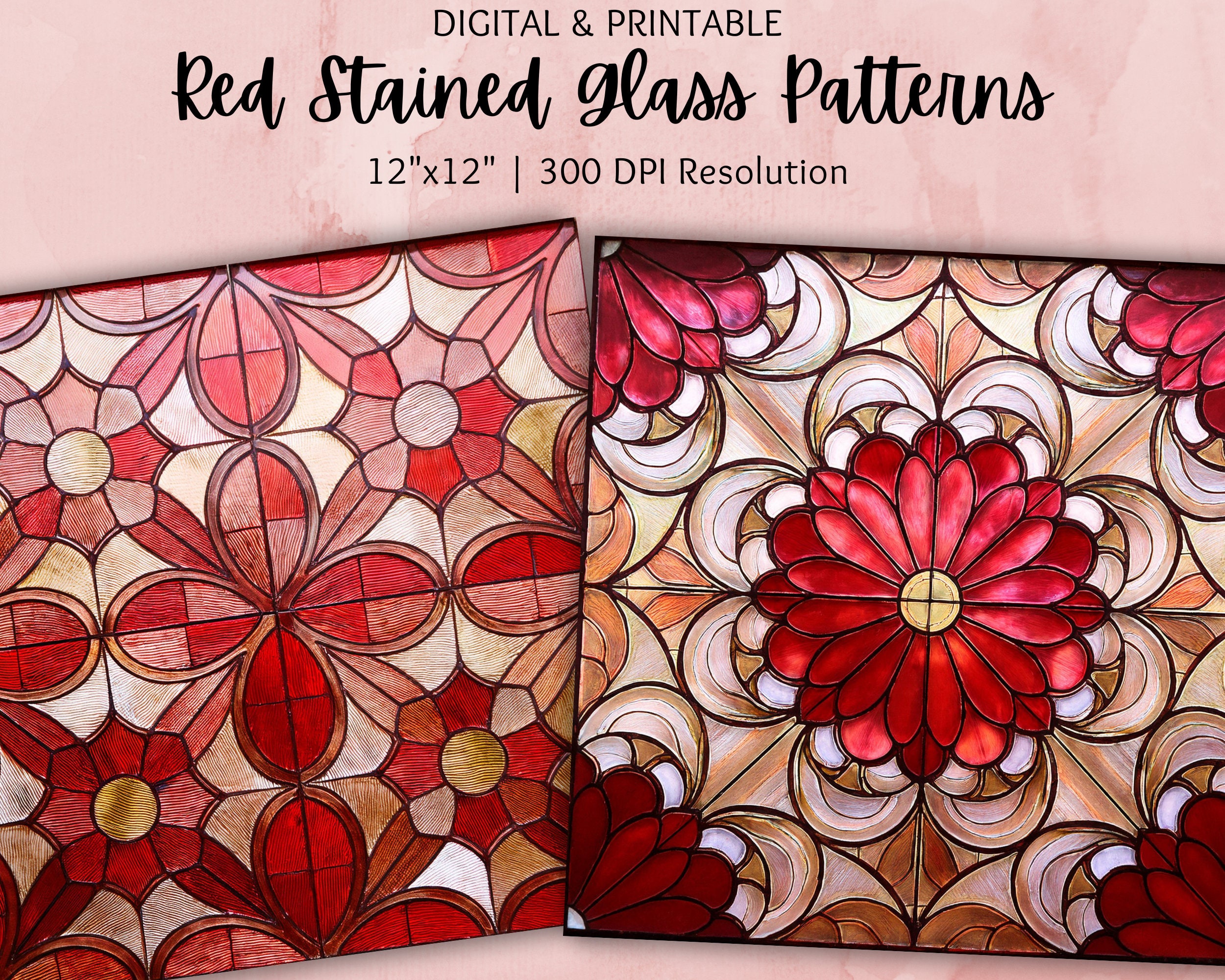 Stained Glass Images | Red Stained Glass Patterns | Seamless Patterns ...