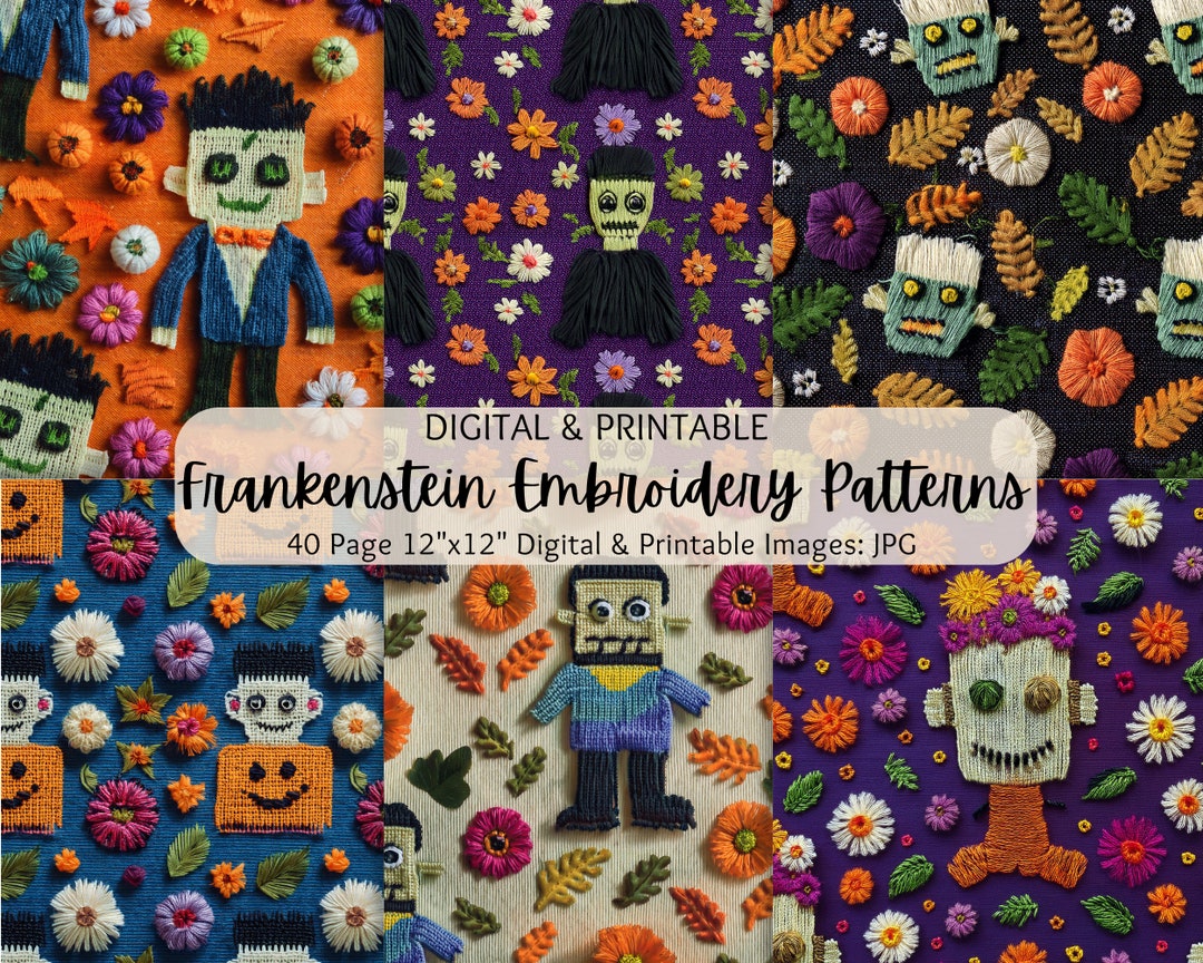 Frankenstein Embroidery Images | Halloween Embroidery | Embroidered ...