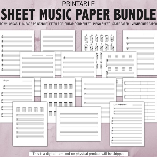 Blank Sheet Music - Etsy