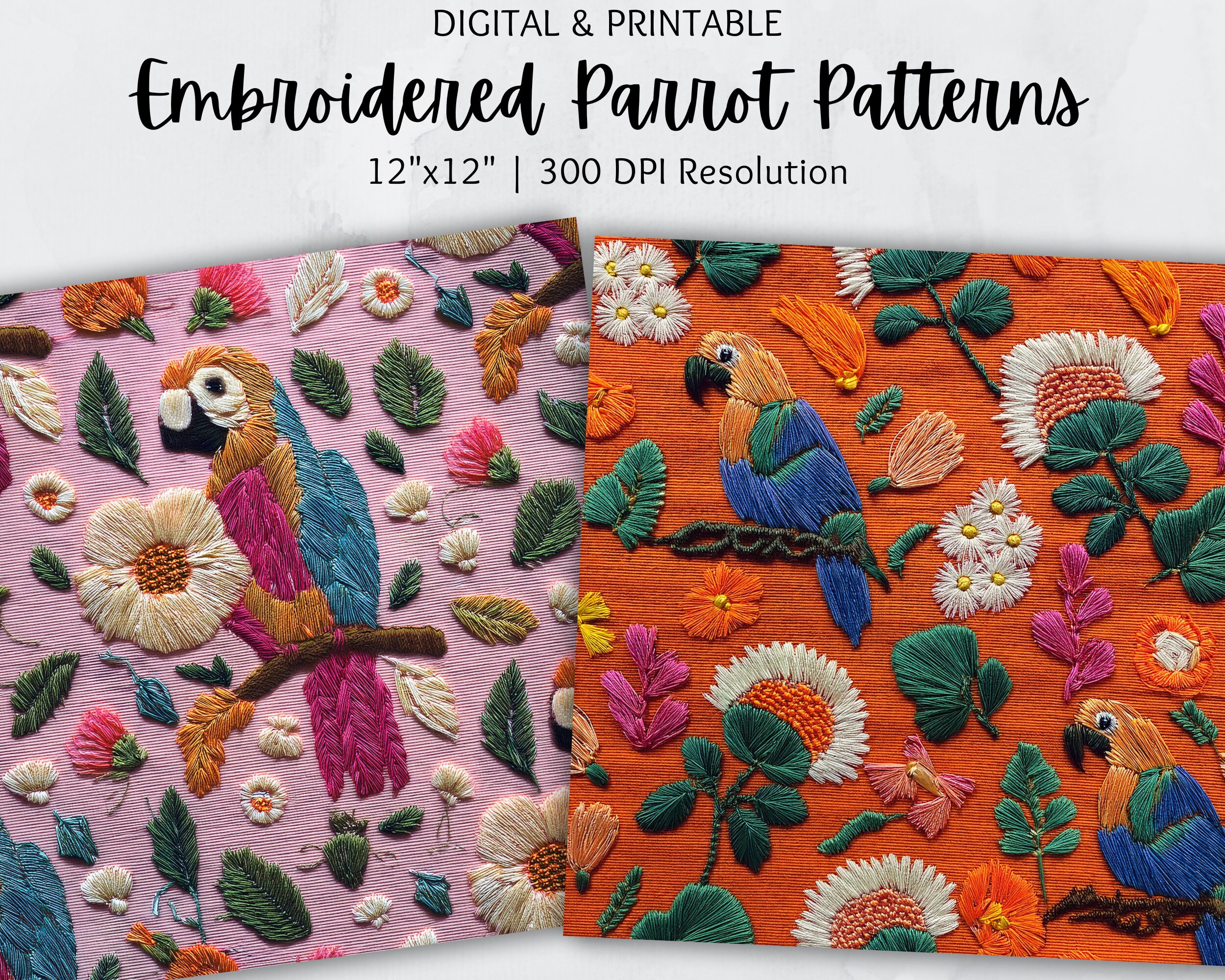 Parrot Embroidery Images | Embroidery Parrots | Embroidered Parrot ...