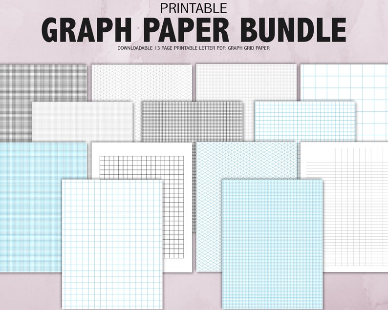 Graph Grid Printable Paper Insert Bundle | Engineer Graph Paper ...