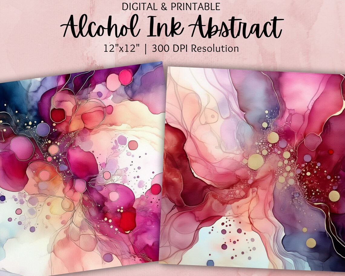 Alcohol Ink Abstract Watercolor | Digital Paper | Commercial Use ...