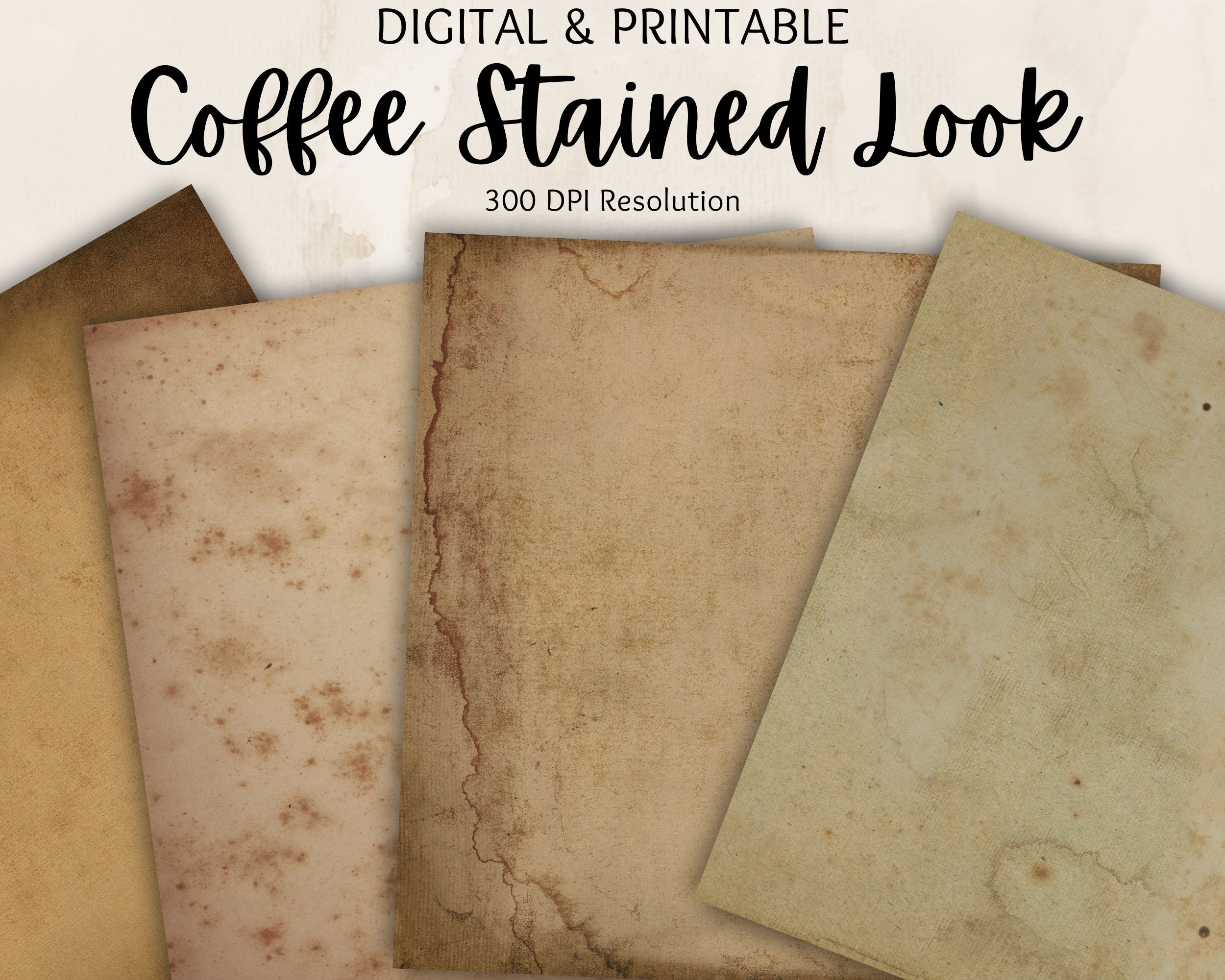 Old Vintage Paper Coffee Dyed Paper Aged Oxidized Paper Coffee Stained ...