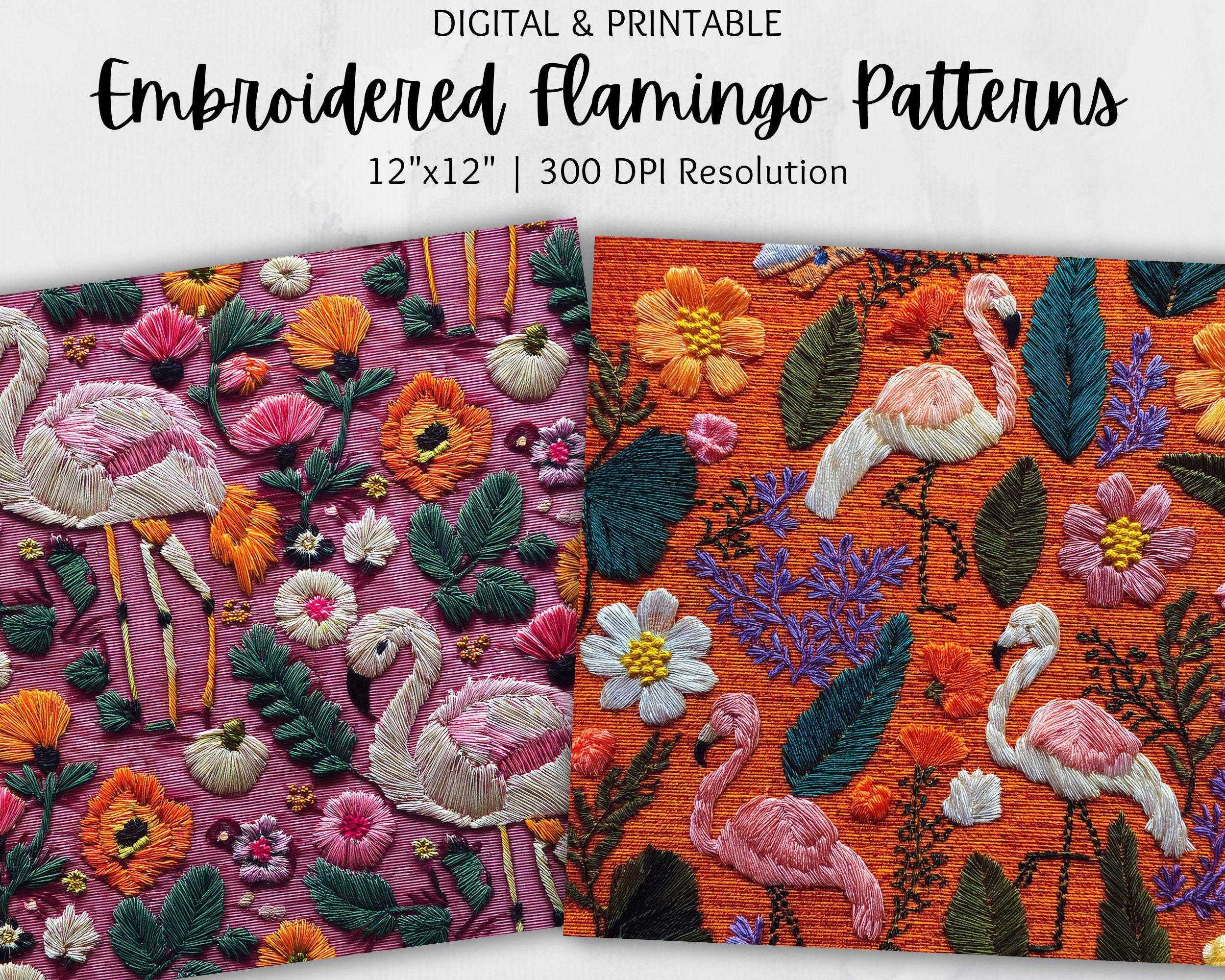 Flamingo Embroidery Images | Embroidery Flamingos | Embroidered ...