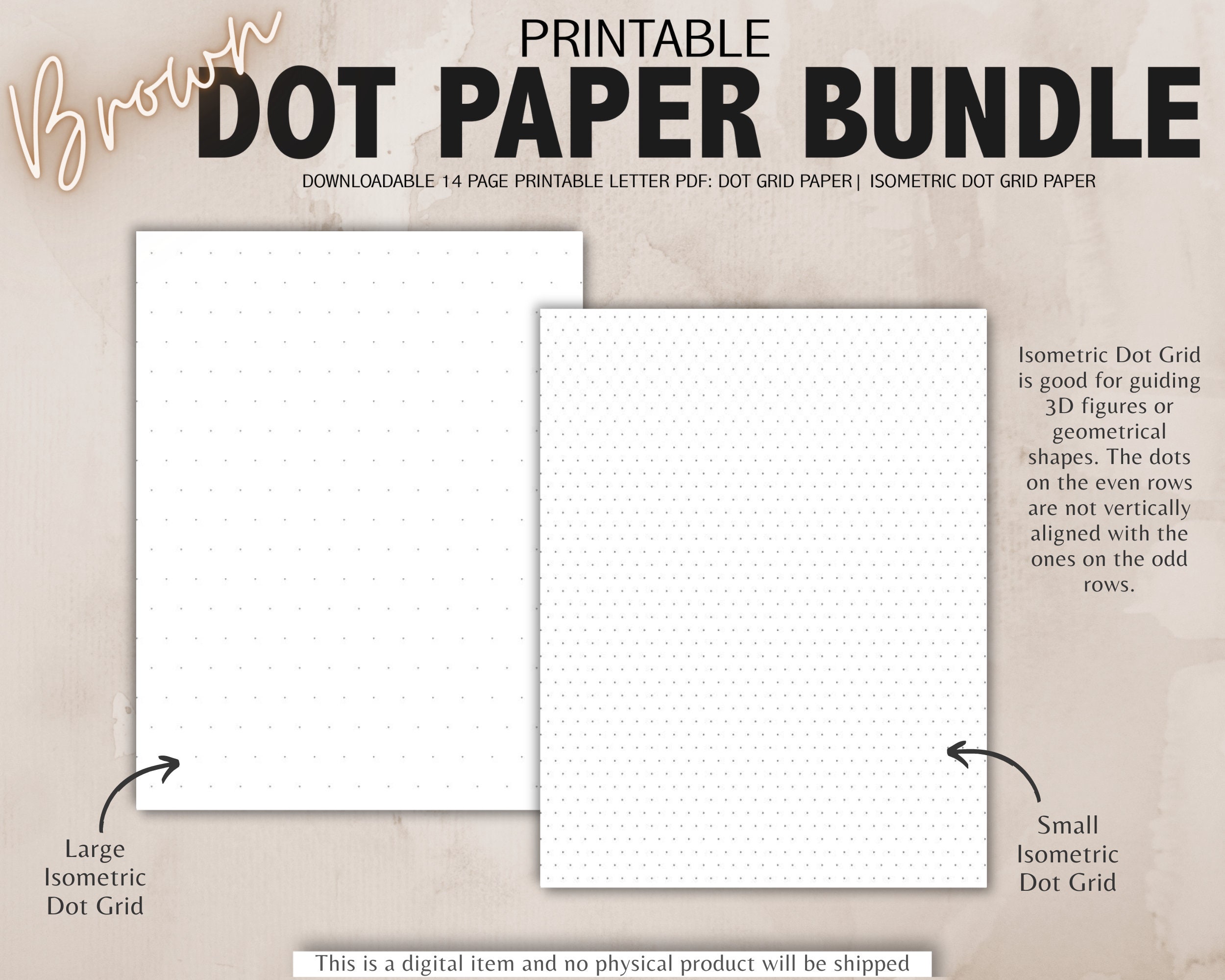 Brown Dot Grid Journal Printable Paper Insert Bundle - Etsy