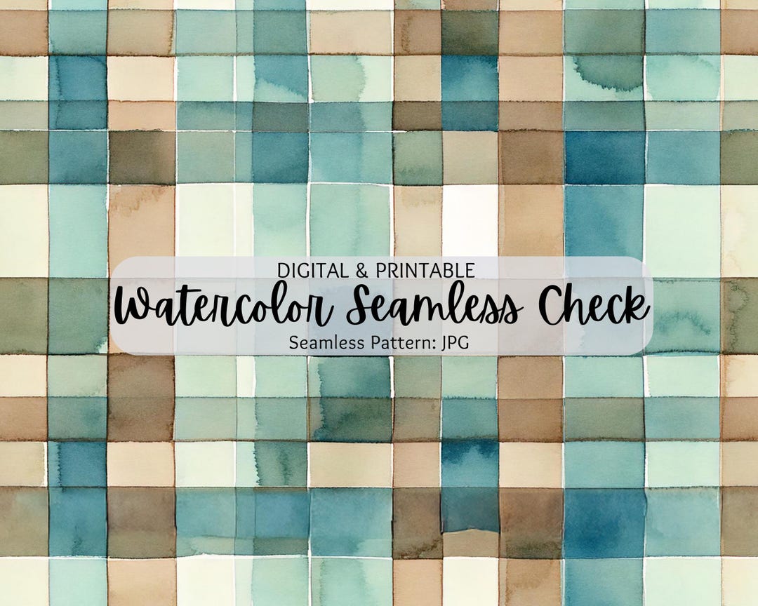 Watercolor Plaid Seamless Pattern | Green & Brown Plaid Pattern ...
