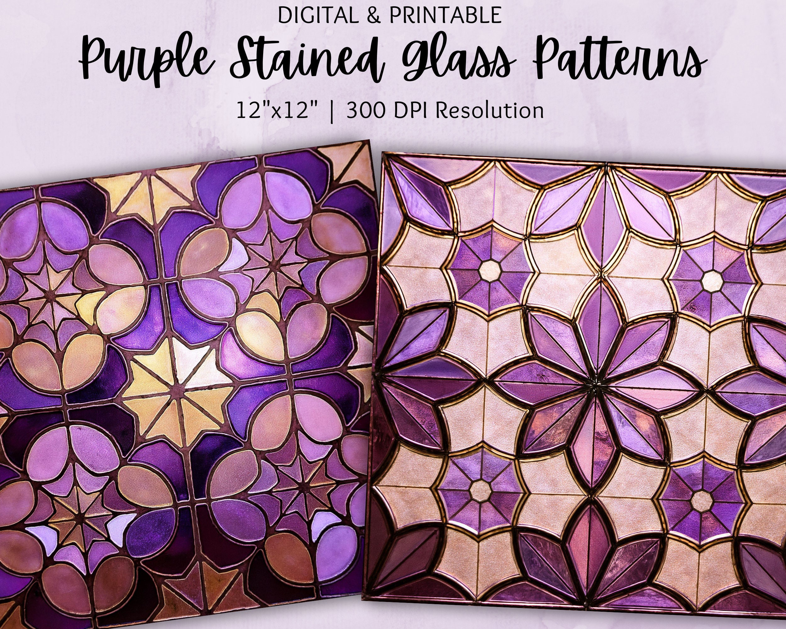 Stained Glass Images | Purple Stained Glass Patterns | Seamless ...
