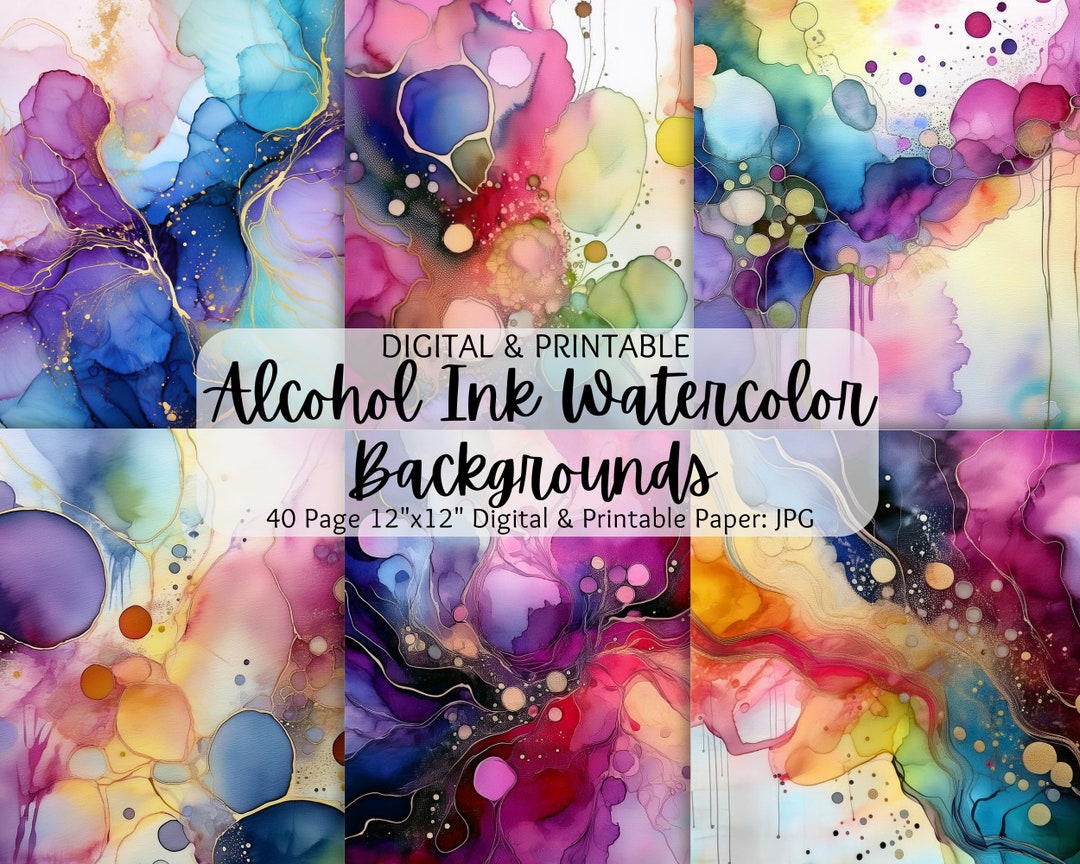 Alcohol Ink Watercolor Backgrounds| Digital Paper | Commercial Use ...