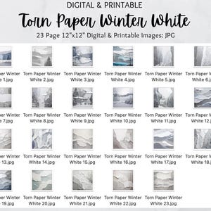 Abstract Torn Paper Winter Collage | Digital Paper | Commercial Use ...