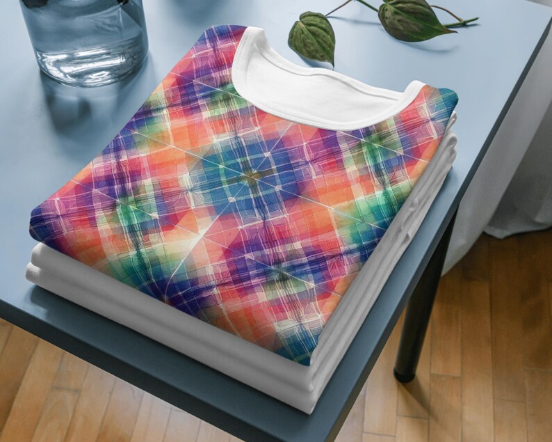 Watercolor Diamond Plaid Seamless Pattern | Symmetrical Geometric ...