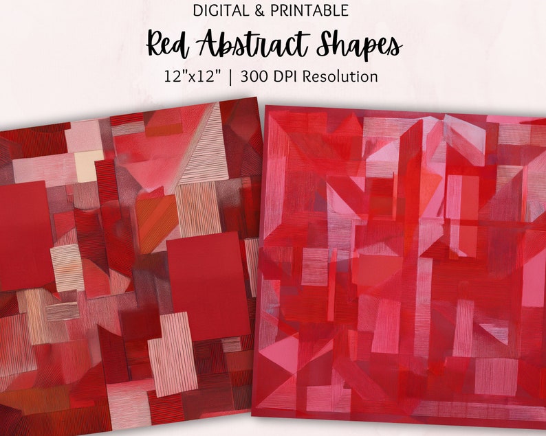 Red Abstract Shapes Seamless Pattern | Colorful Abstract Patterns ...