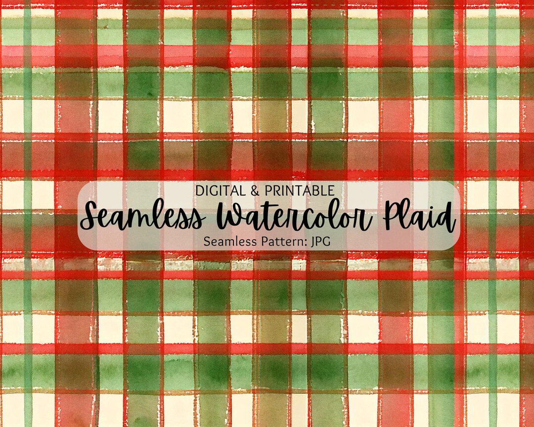 Watercolor Plaid Seamless Pattern | Christmas Plaid Pattern ...