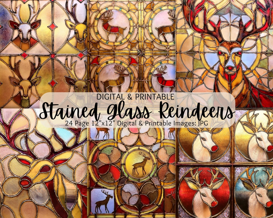 Reindeer Stained Glass Images | Stained Glass Reindeers | Christmas ...