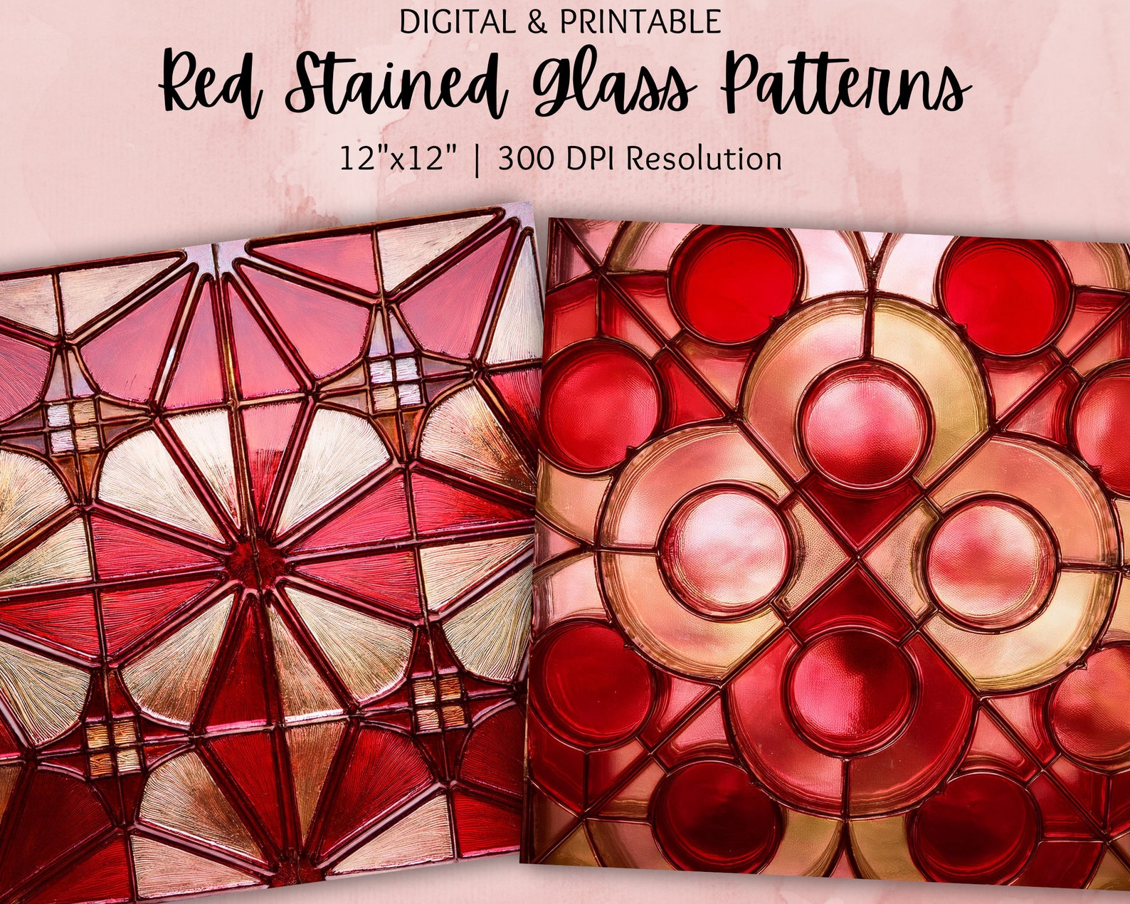 Stained Glass Images | Red Stained Glass Patterns | Seamless Patterns ...