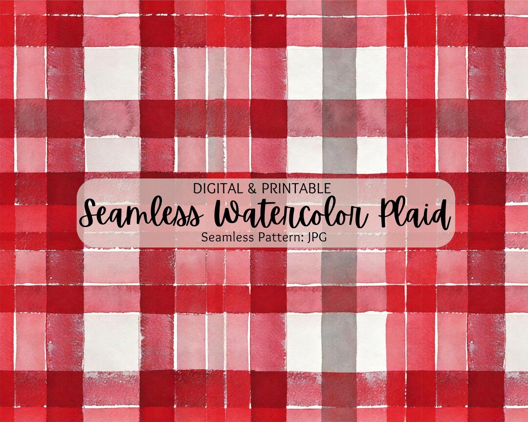 Red Plaid Seamless Pattern | Watercolor Plaid | Plaid Pattern | Check ...