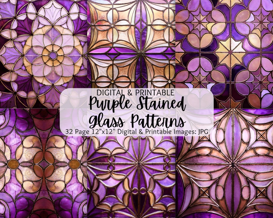 Stained Glass Images | Purple Stained Glass Patterns | Seamless ...