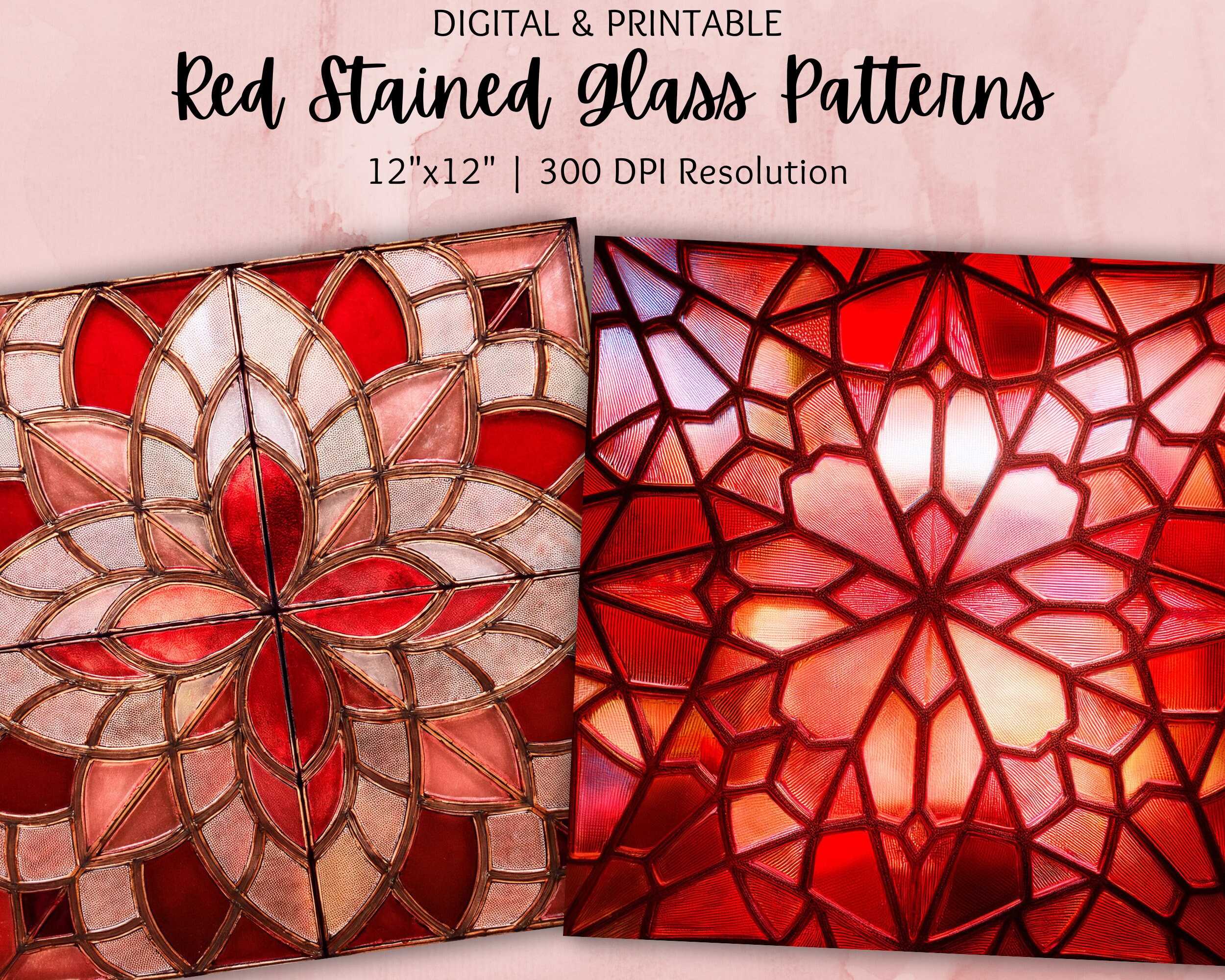 Stained Glass Images | Red Stained Glass Patterns | Seamless Patterns ...