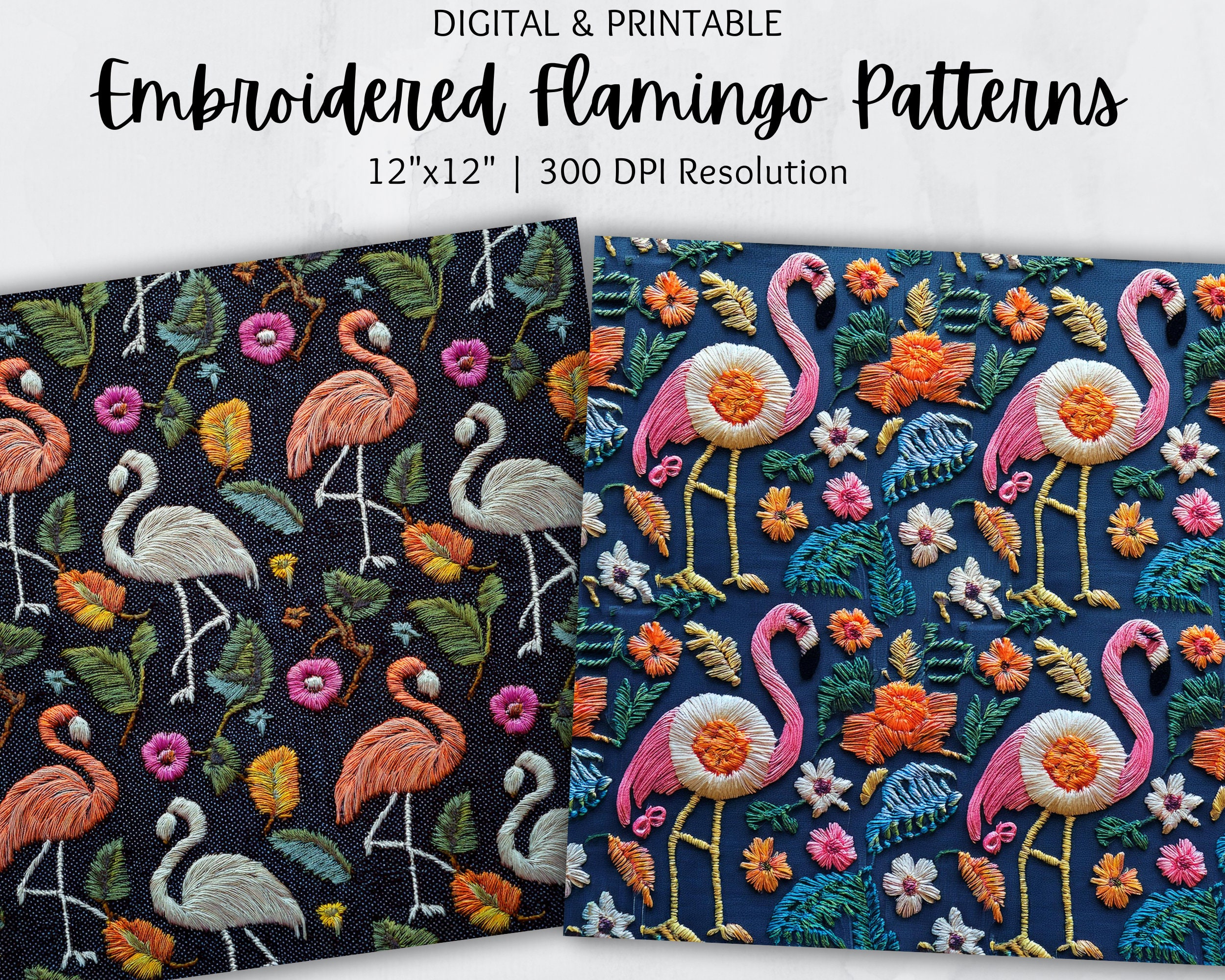 Flamingo Embroidery Images | Embroidery Flamingos | Embroidered ...