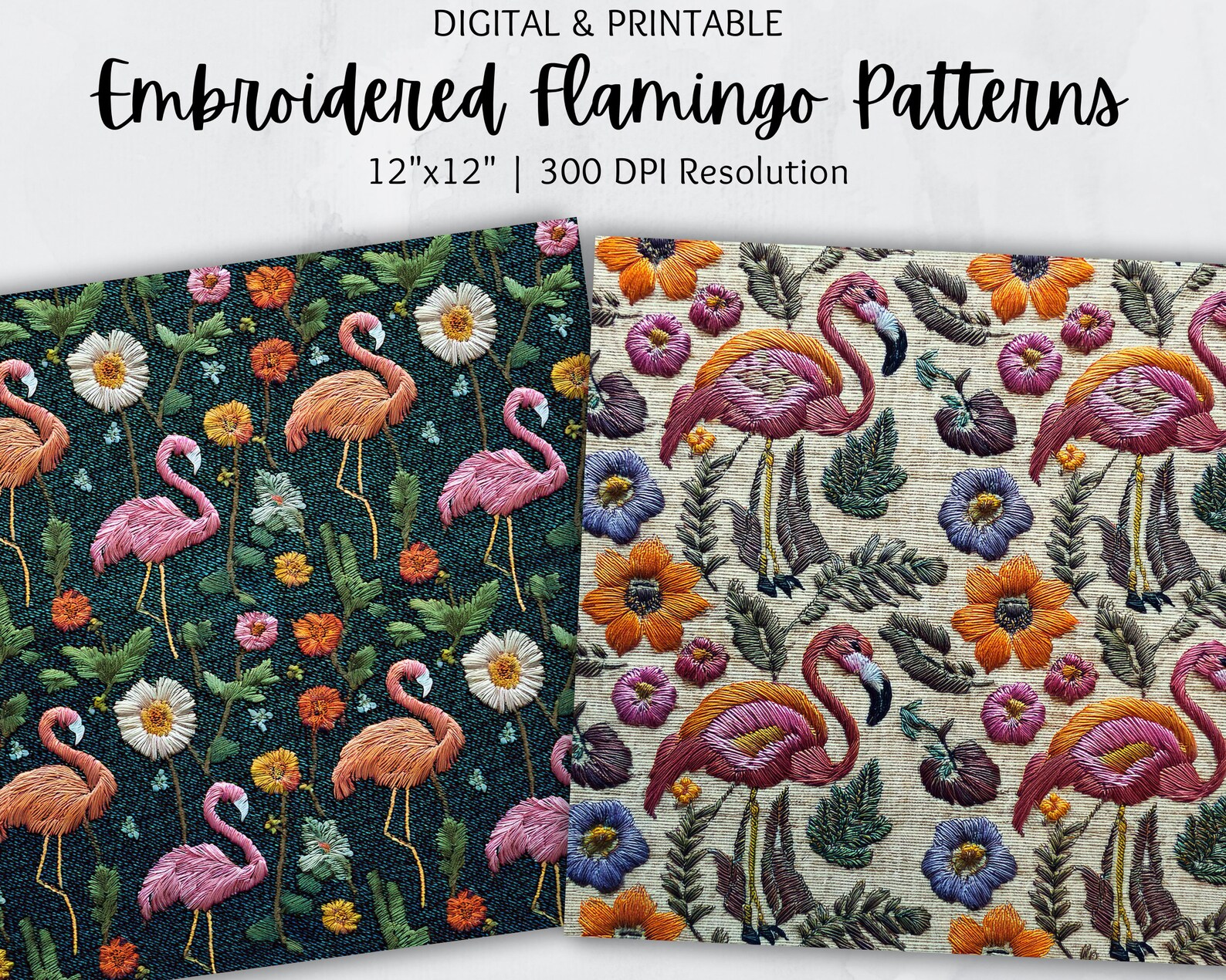 Flamingo Embroidery Images | Embroidery Flamingos | Embroidered ...