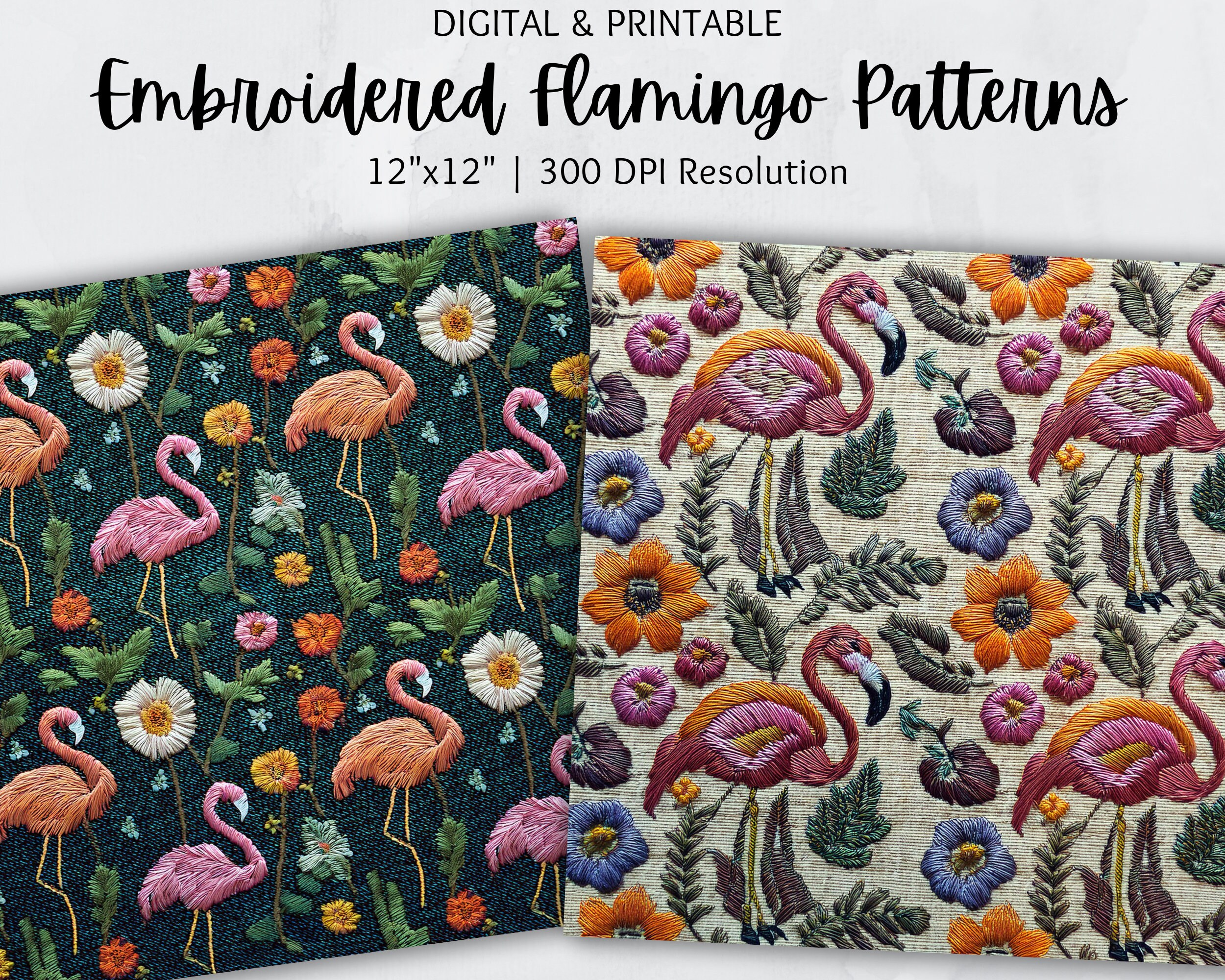 Flamingo Embroidery Images | Embroidery Flamingos | Embroidered ...