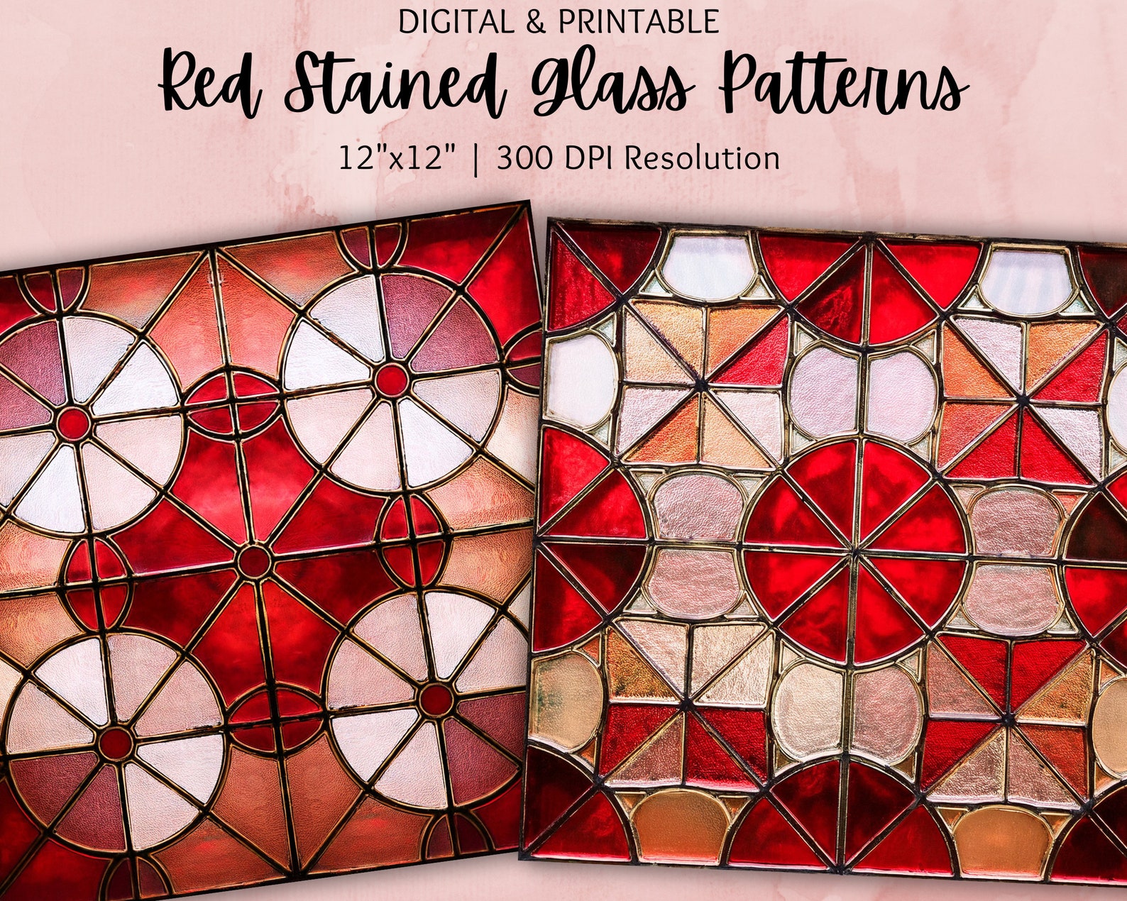Stained Glass Images | Red Stained Glass Patterns | Seamless Patterns ...