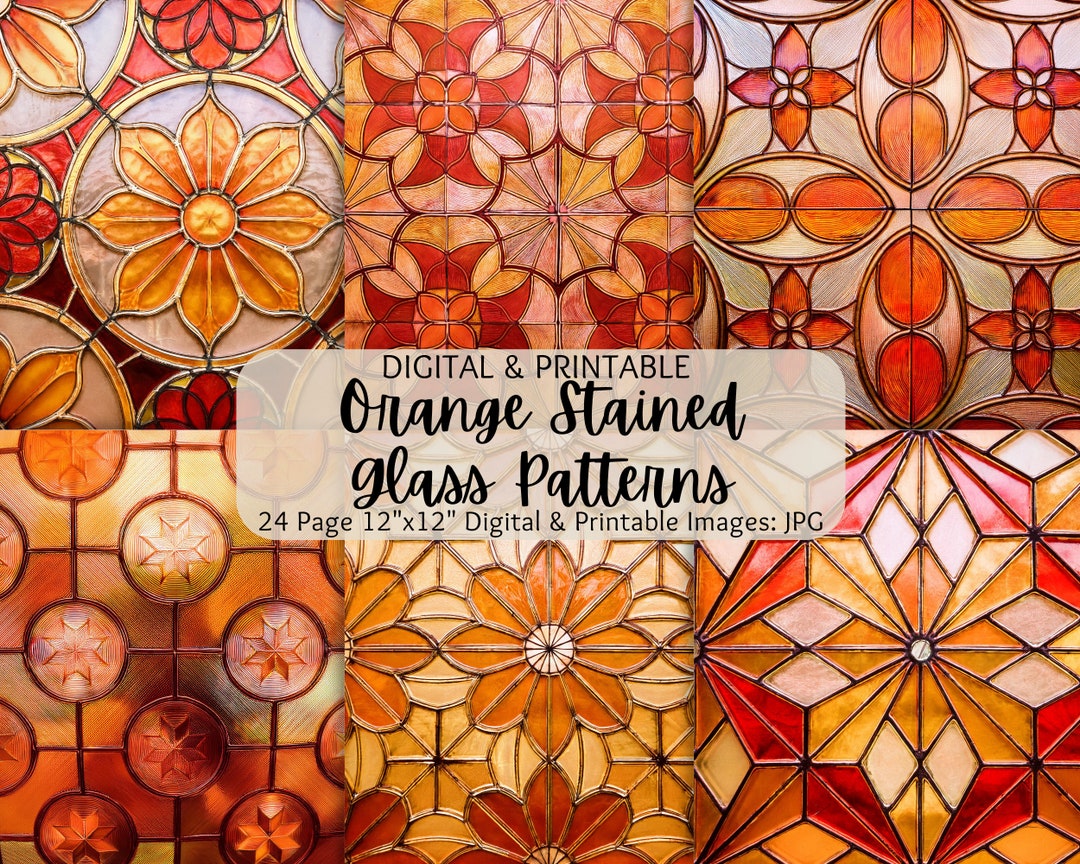 Stained Glass Images | Orange Stained Glass Patterns | Seamless ...