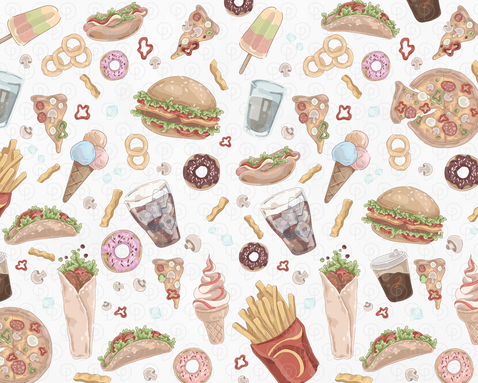 Fast Food Clipart Junk Food Clipart Set Street Food Clipart Burger ...