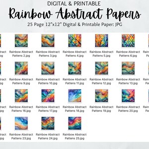Rainbow Abstract Metallic Patterns | Colorful Abstract Paper | Digital ...