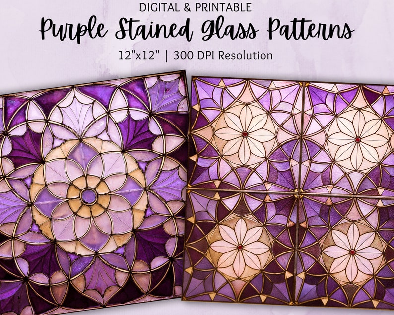 Stained Glass Images | Purple Stained Glass Patterns | Seamless ...
