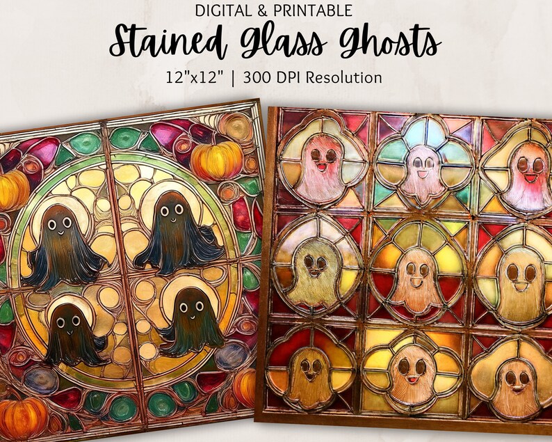 Ghost Stained Glass Images | Stained Glass Ghosts | Halloween Patterns ...