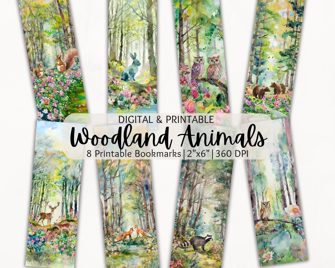 Watercolor Woodland Animals Printable Bookmarks | Whimsical Forest ...