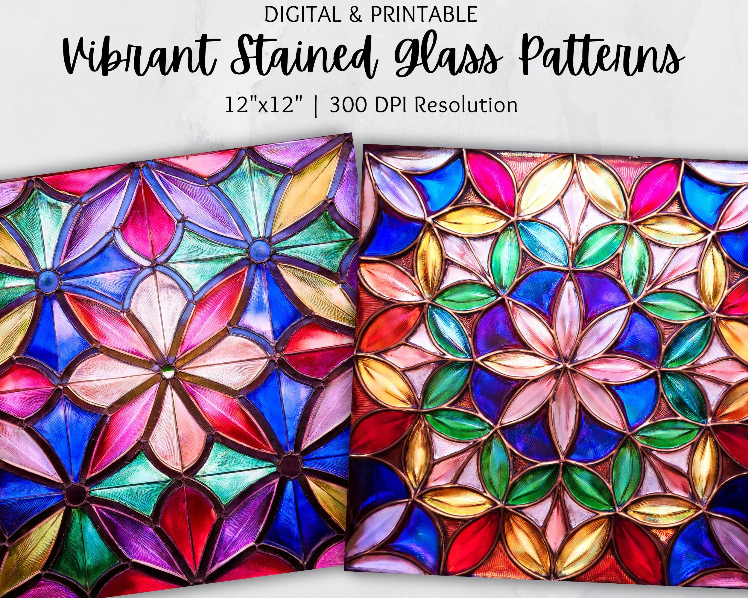 Stained Glass Images | Synthwave Stained Glass Patterns | Seamless ...