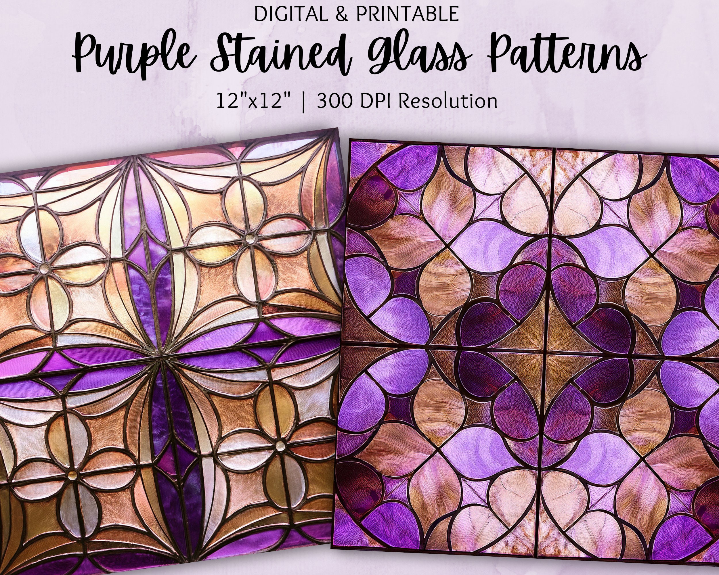 Stained Glass Images | Purple Stained Glass Patterns | Seamless ...