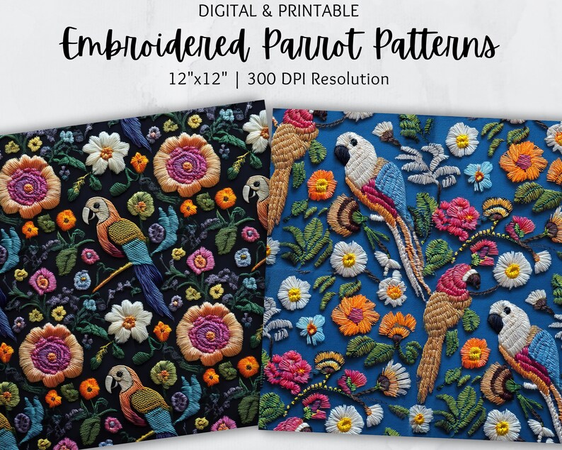 Parrot Embroidery Images | Embroidery Parrots | Embroidered Parrot ...