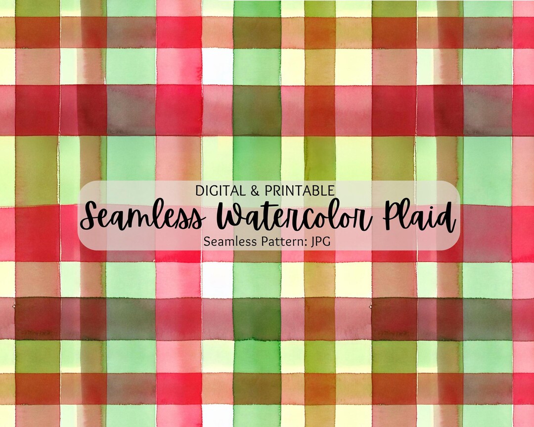 Watercolor Plaid Seamless Pattern | Christmas Plaid Pattern ...