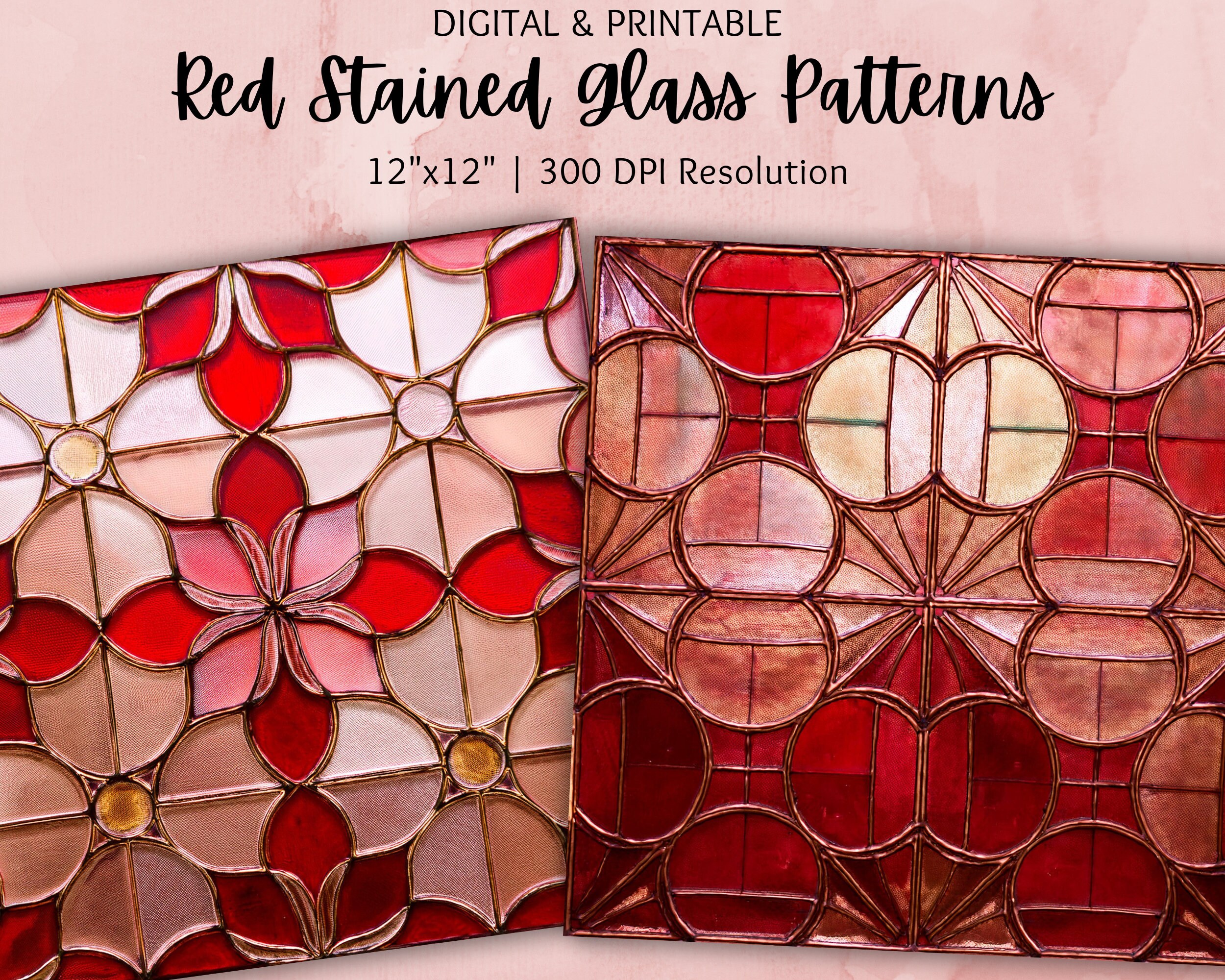 Stained Glass Images | Red Stained Glass Patterns | Seamless Patterns ...