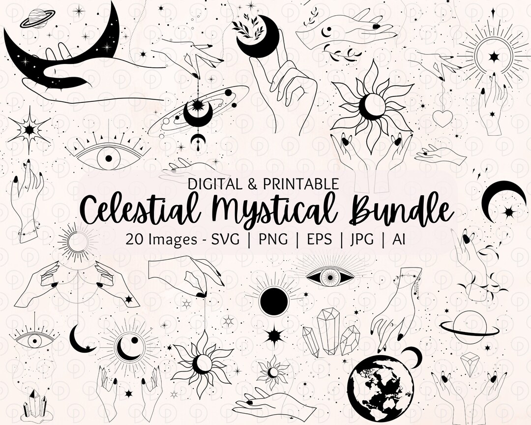 Celestial SVG PNG EPS | Celestial Tarot Svg | Esoteric Magic and ...