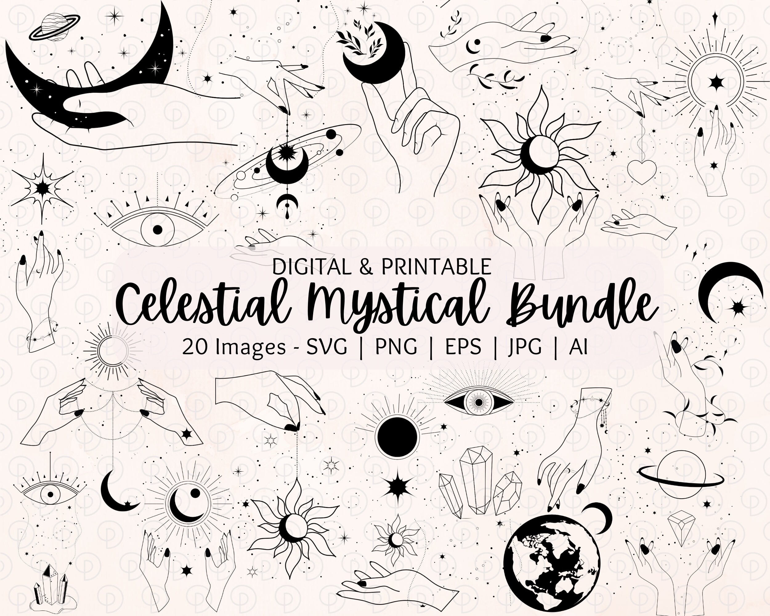 Celestial SVG PNG EPS | Celestial Tarot Svg | Esoteric Magic and ...